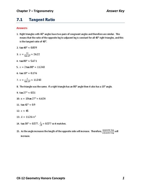 Answer Key Ck 12 Chapter 07 Geometry Honors Concepts Revised 2