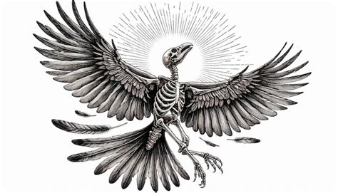 An Illustration Of A Skeleton With A Skeleton And An Eagle On It