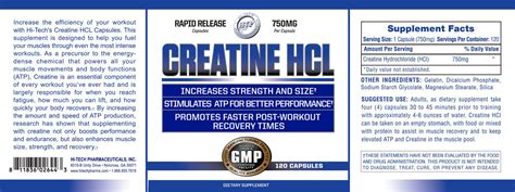 Creatine Hcl By Hi Tech Pharmaceuticals 120 Capsules