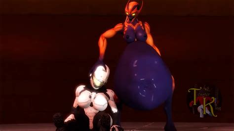 Alien Hits Human With Her Big Gut