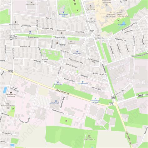 Espelkamp Modern Atlas Vector Map Boundless Maps