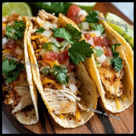 Recetas Tacos De Pollo Crujientes En Freidora De Aire 🌮🔥🐔 👥 Para 2 Personas 6 Mini Tacos ⏱️