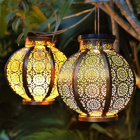 Large Outdoor Waterproof Solar Lanterns With Handle Outdoor Metal