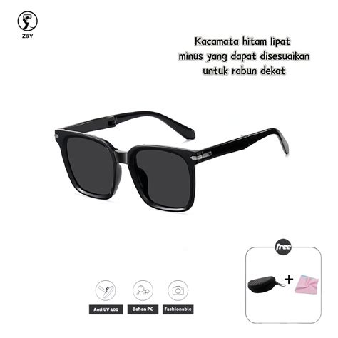 Jual Zandy Cod Kacamata Hitam Lipat Minus 838 Sunglasses Minus Bentuk