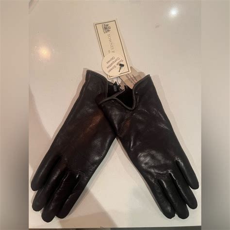 Fownes Accessories Nwt Fownes Black Leather Gloves Small