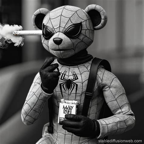 Spider Man Teddy With Cigarette Stable Diffusion Online