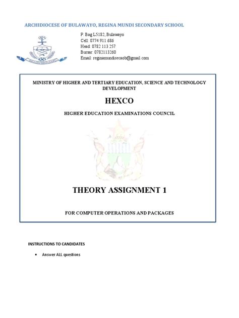 Hexco Assignment Theory 1 Pdf