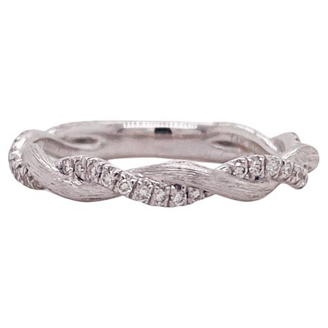 Customizable Diamond Twist Satin Finish Band In 14k White Gold 20