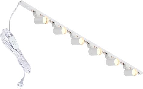 Hiiglxii Plug In Track Lighting With Power Cord 6 Light Led Track