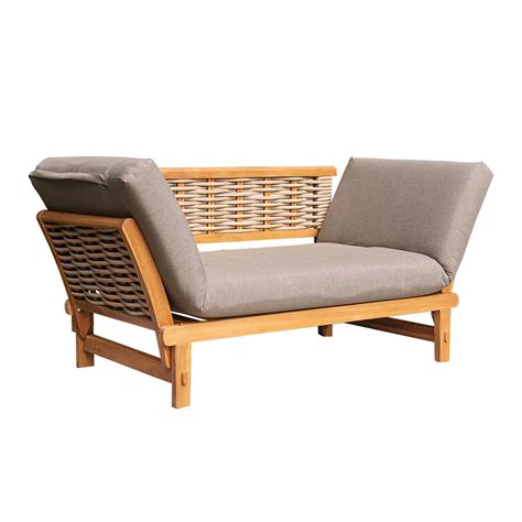 Bronwyn Teak And Sunbrella Cushion Convertible Outdoor Daybed World