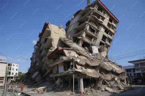 Premium Ai Image The Wreckage Of A Collapsed Building After The