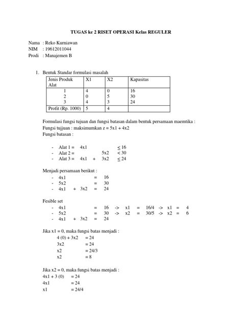 Tugas Ke 2 Riset Operasi Pdf