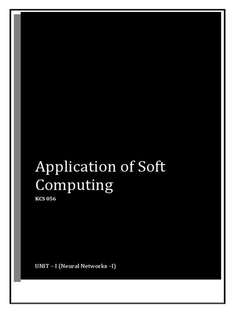 Asc Unit I Pdf Artificial Neural Network Machine Learning