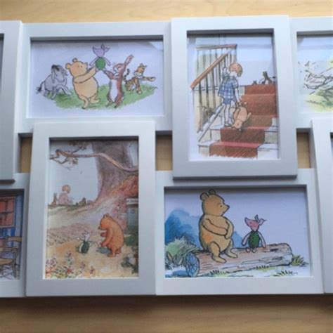 Set Of Classic Winnie The Pooh Prints Framed In 5x7 In Color Of Your