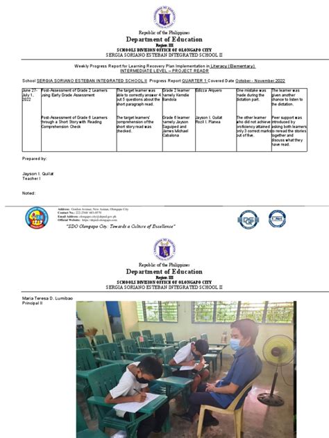 Literacy Progress Report Elem Pdf Cognitive Science Communication