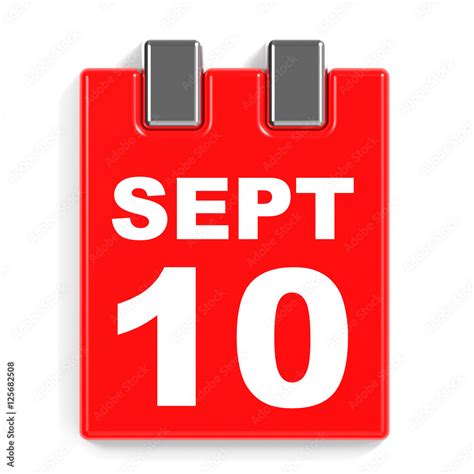 September 10 Calendar On White Background Stock Illustration Adobe