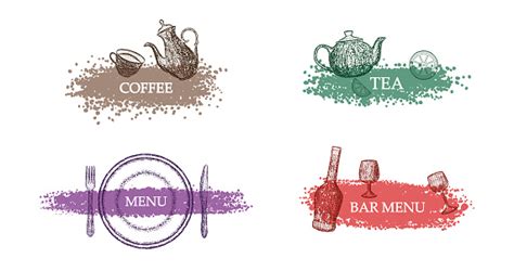Ilustración De Títulos Para Secciones De Menú Etiquetas Para El Menú
