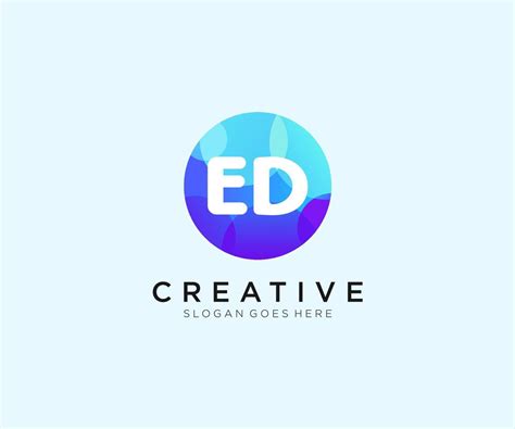 Ed Initial Logo With Colorful Circle Template Vector 21109804 Vector