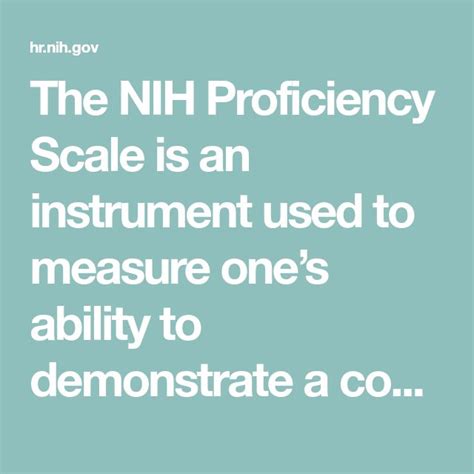 Explore The Nih Proficiency Scale And Measure Your Job Competency