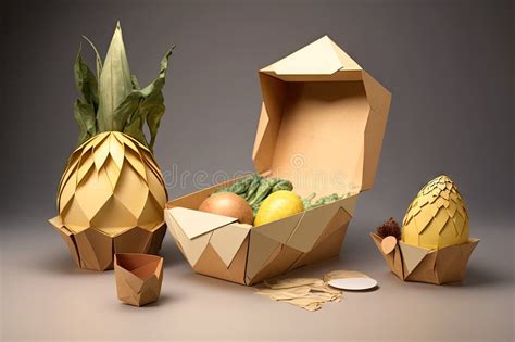 Plant Based Packaging Made From Recycled Materials And Biodegradable Ingredients Stock