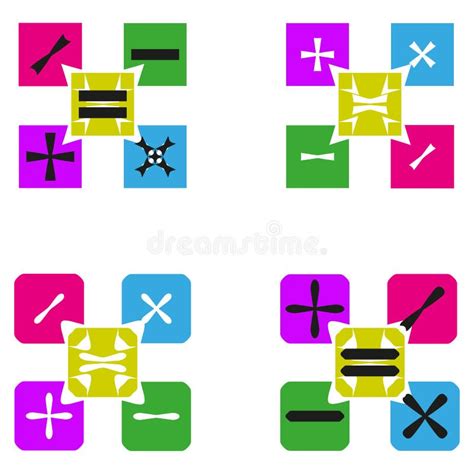 Mathematical Symbols Icon Calculation Signs Set Algebra Equations Concept Arithmetic Vector
