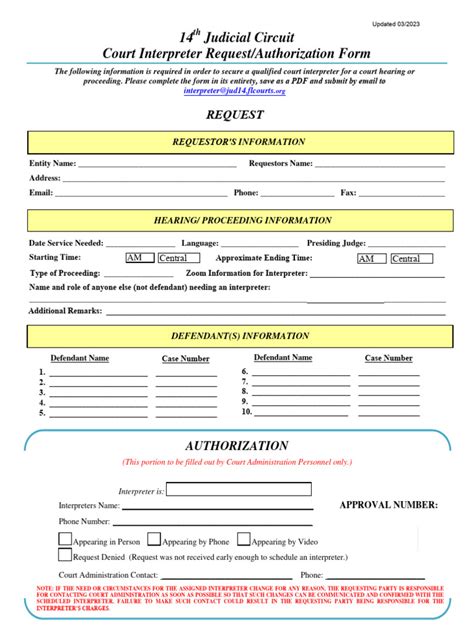 New Interpreter Request Form Blank Pdf Language Interpretation