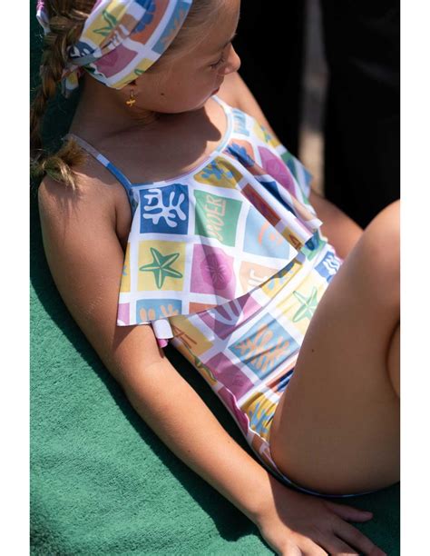 Bañador Niña Baño Cuadrados Estampados Multicolor Jose Varón