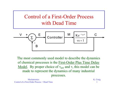 Control Of A First Order Process With Dead Time