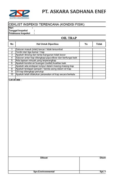 1 Form Catatan Pembuangan Limbah Pdf