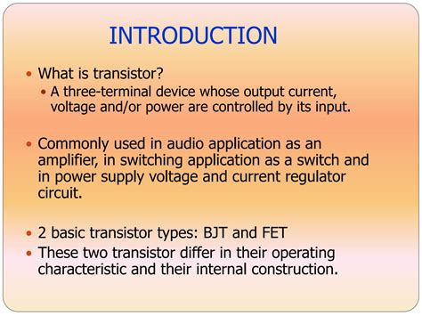 Solution Transistor And Its Application Studypool