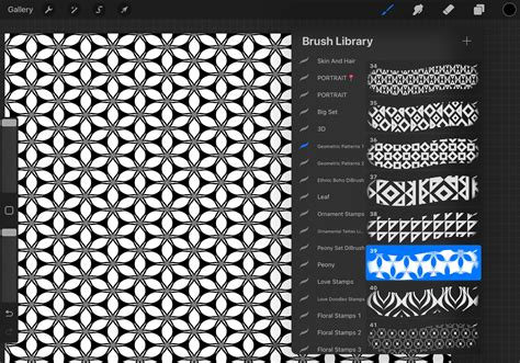 Geometric Procreate Brushes Seamless Pattern Stamps Tattoo Design
