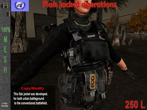 Second Life Marketplace Flak Jacket Operations