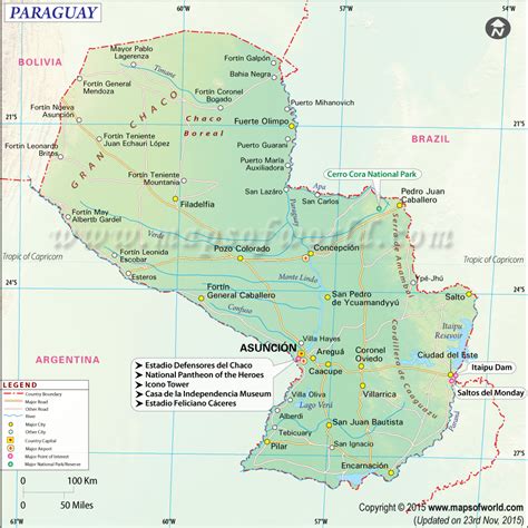 Paraguay Map Map Of Paraguay