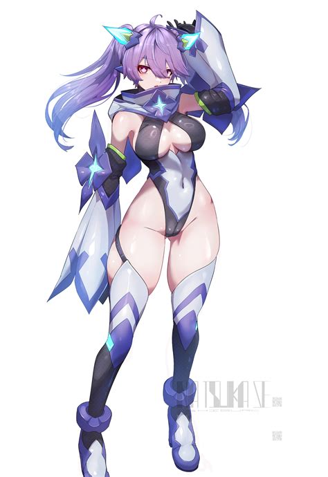 Natsukaze Shigure Original Absurdres Highres 1girl Ahoge Arm Up