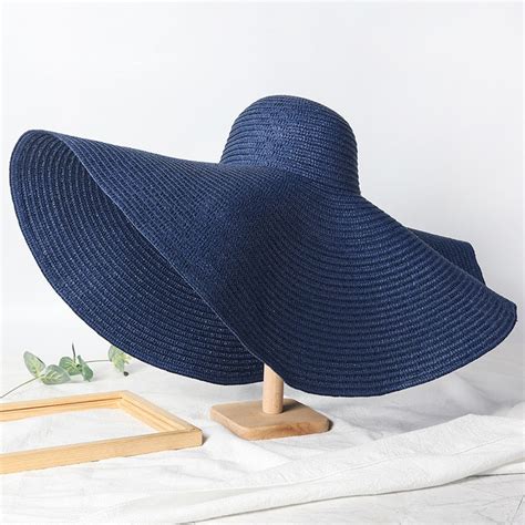 여름 70cm 여성을위한 대형 넓은 뇌하수 태양 모자 대형 해변 모자 접이식 여행용 밀짚 모자 Uv 보호 태양 그늘 모자