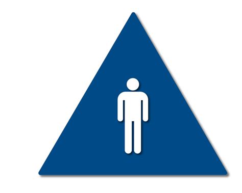 Mens Title 24 Restroom Sign With Symbol 12″ Triangle Door Sign