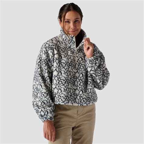 Stoic Printed Mid Pile Fleece 14 Zip Pullover Womens Clothing