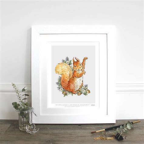 Squirrel Nutkin 10×12″ Mounted Fine Art Print Beatrix Potter Shop