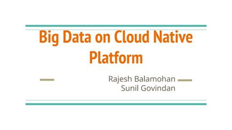 Big Data On Cloud Native Platform Ppt