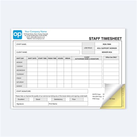 Healthcare Agency Timesheet Template Oceanprint