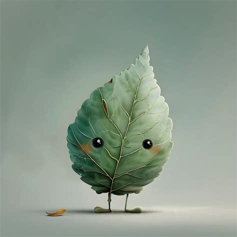 Free Photo Cute Leaf Cartoon Illustration