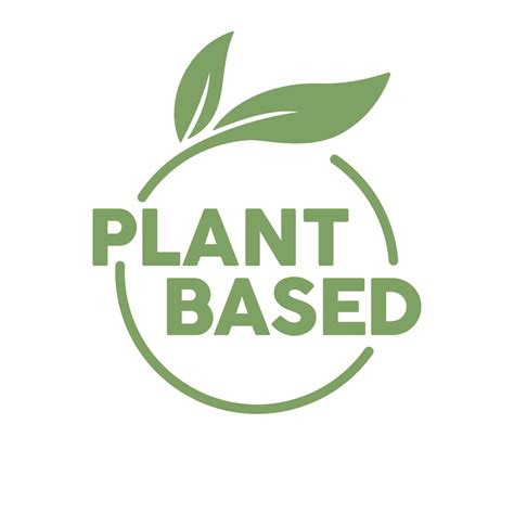 Plant Based Logo Circular Shape Base With Plant Leaf Vegan And