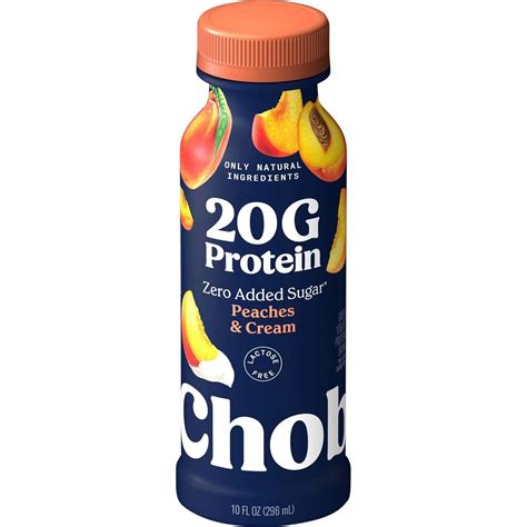 Chobani 20g Protein Zero Sugar Added Yogurt Drink Peaches And Cream