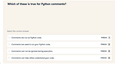 Solved Which Of These Is True For Python Comments Select
