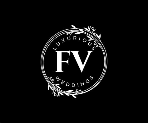 Plantilla De Logotipos De Monograma De Boda Con Letras Iniciales Fv