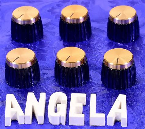 6 Gold Face Push On Knobs For Marshall Amp With Split Shaft Reverb