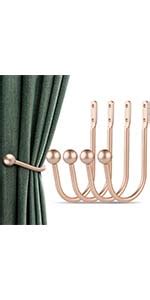Gobutend Curtain Holdbacks 4 Pcs Curtain Tiebacks Hooks