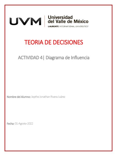 Actividad 4 Jrj Diagrama De Influencia Pdf