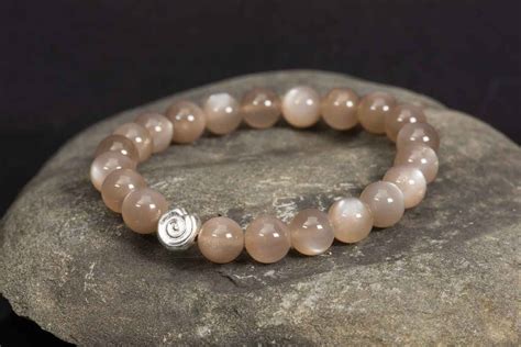 Chocolate Moonstone Natural Gemstone Bracelet Stacking Bracelet