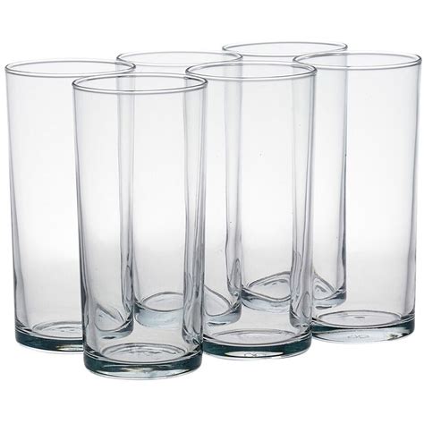 Set Of 6 Tall Drinking Glasses